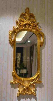 China Shaped Wall Dresser Mirror with Carven frame golden color FG-105 for sale