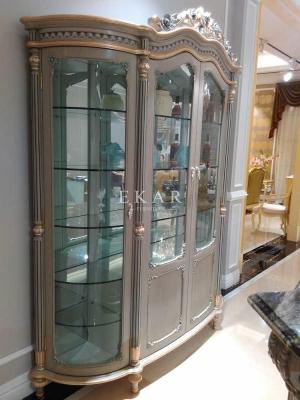 China Dining Room Side Cabinet Wine Cabinet Sideboard Modern Glass Two Doors Sideboard FJ-133B for sale