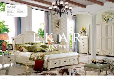 China Wood With Box The White Of Mediterranean Latest Double Bed Design for sale