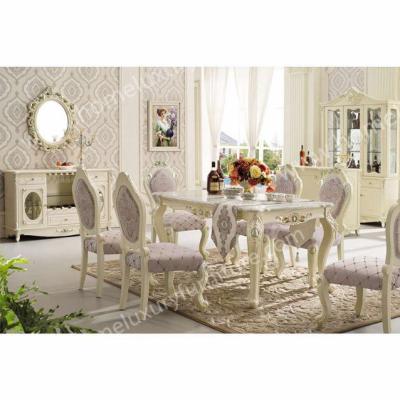 China Wholesale Square Marble Top Wooden Dining Table Designs for sale