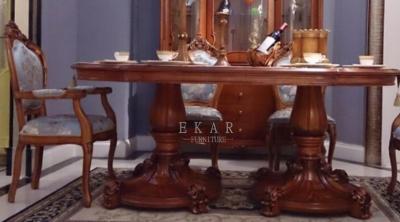 China Dining room furniture dining tables wood dining table set finish dining table LS-A612L-1 for sale