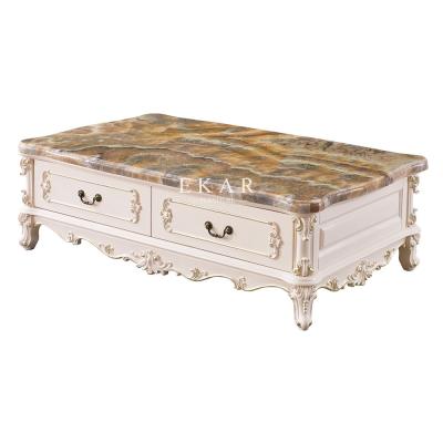 China Marble Top Storage Living Room Wooden Coffee Table à venda
