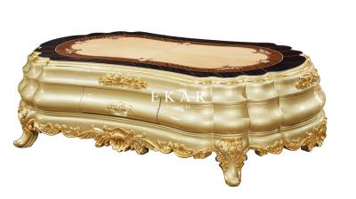 China Gold Storage Carved Wooden Coffee Table à venda