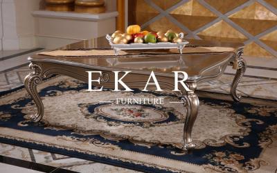 China Antique French Design Solid Wood Vintage Square Luxury Coffee Table  LS-A312J à venda