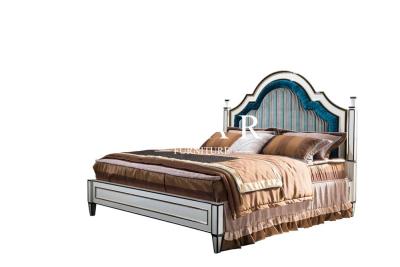 China Spanish royal style fabric bedroom sets furniture king size bed FLN-M-BT101 for sale