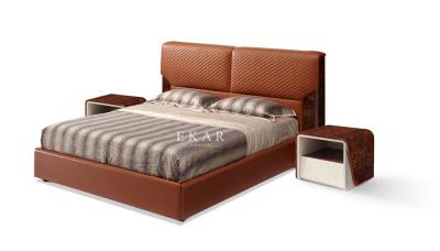 China Upholstered Kingsize Modern Leather Bed W006B10 for sale