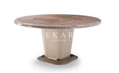 China Metal Base Round Modern Luxury Dining Table W009D1R for sale