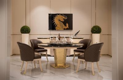 China Househole Dining Table And Chair Round Dining Table W002D1R for sale