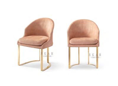 China Upholstered European Style Metal Dining Chair W002D5C for sale