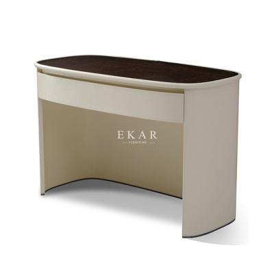China Leather High Gloss Table Top Makeup Simple Design Modern Dressing Table for sale