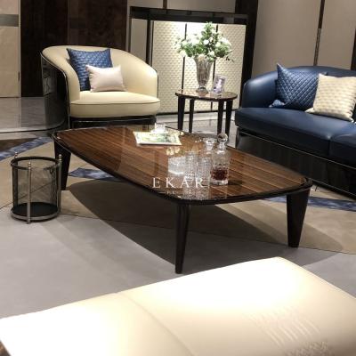China Italian High Gloss Veneer Rectangle Shaped Modern Coffee Table for sale
