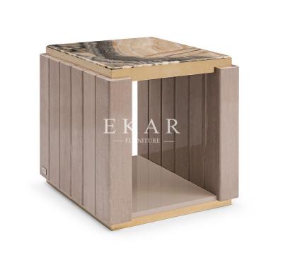 China Modern Marble Top End Table Elegant Luxury Corner Side Table for sale