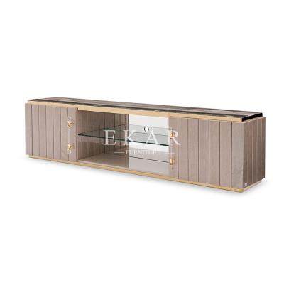 China Modern Luxury New Design Marble Tv Stand With 2 Cabinet for sale