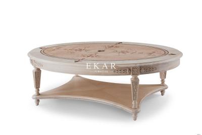 China Shell and Veneer Table Top Antique Ash Wood Oval Shaped Luxury Coffee Table à venda