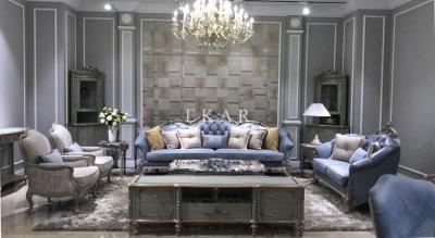 Китай Rose Carving Leather Royal Wooden Design Luxury Sofa Living Room Set продается