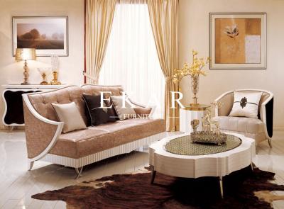 China Neoclassical Luxury Hotel Furniture Solid Wood Designer 4 Seater Corner Sofa Set à venda