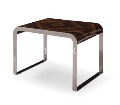 China High Gloss Veneer Top Metal Frame End Table W010H3C for sale