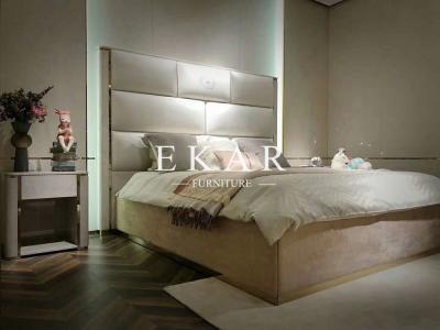 China Leather Modern King Size Bedroom Furniture Luxury Bed for sale