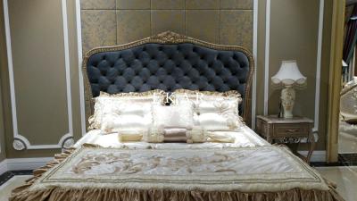 China Sofa Frame White Wooden High Headboard Teak Wood King Size Bed for sale