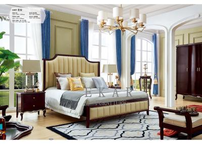 China King Size Simple Design Leather Headboard Wooden Divan Bed for sale