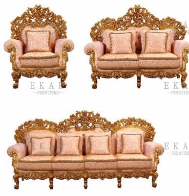 China Baroque Design Sofa Home Furniture House Living Room Set Luxury Carved Sofa à venda
