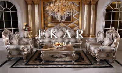 China Baroque Majlis sofa Luxury Fabric Silk Curved Living Room Furniture European Style Classic Sofa Set à venda