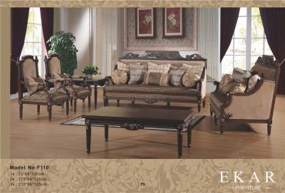 China European Royal Luxury Brown Velvet Sofa Set Living Room Furniture à venda