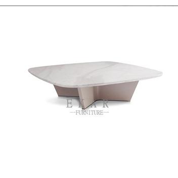 China Contemporary Design Square White Marble Coffee Table W001H1 for sale