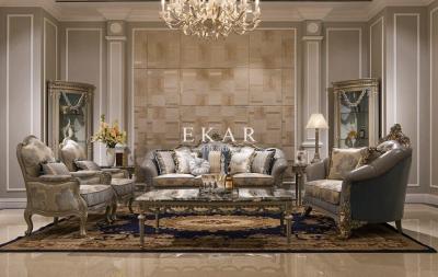 Китай Elegant Wood Luxury Carved European Living Room Furniture Set продается