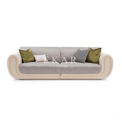 Китай Luxury White Genuine Leather Living Room Furniture Modern Sofa Set продается