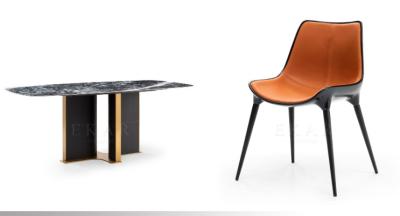 China Modern Luxury Style Rectangular Italian Marble Top Modern Dining Table Set for sale