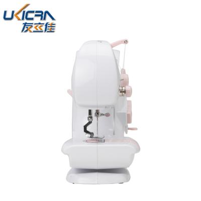 Cina Mini macchina da cucire per uso domestico UFR-601 con lunghezza di cucitura 0-5 mm in colore bianco e rosa in vendita