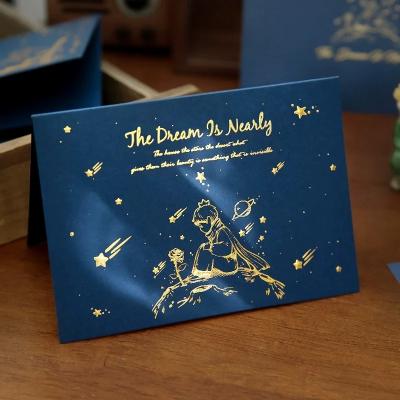 China Gold Foil Stamping Greeting Card With Envelope For Birthday Blessing for sale