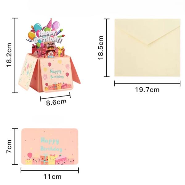 Quality 3D Pop-Up Birthday Greeting Card Box With Multi-Layer Die-Cut Design for sale