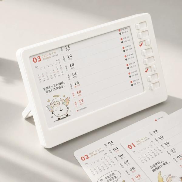 Quality Slider To-Do List Desktop Calendars With Plastic Housing For Office Planning for sale