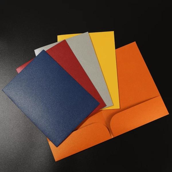 Quality Presentation Folders With Dual Pockets In Shimmer Paper For Contracts for sale