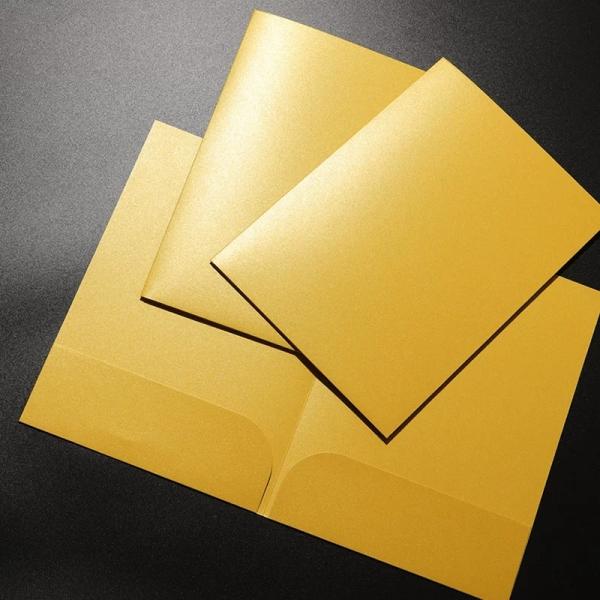 Quality Presentation Folders With Dual Pockets In Shimmer Paper For Contracts for sale