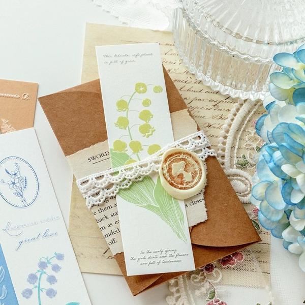 Quality Botanical Paper Bookmarks With Embossed Floral Relief And Storage Box Set for sale