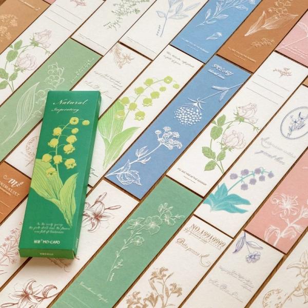 Quality Botanical Paper Bookmarks With Embossed Floral Relief And Storage Box Set for sale
