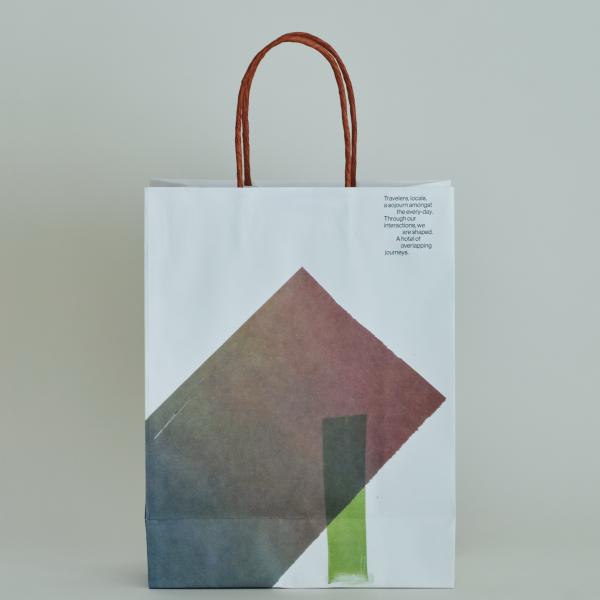 Quality Abstract Art Printed Kraft Paper Shopping Bags with Twisted Handles for sale