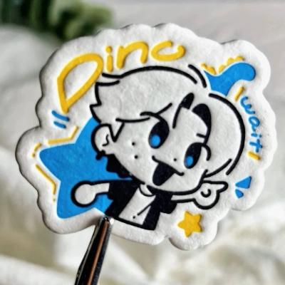 China Cotton Paper Badges And Pins With Custom Die-Cut Shape And Print for sale