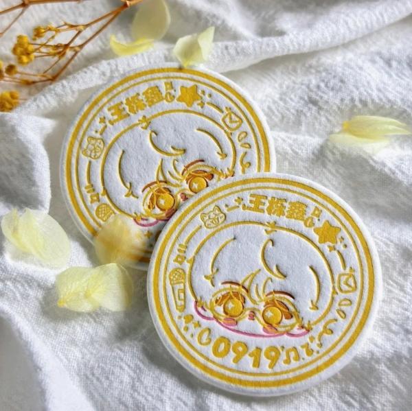 Quality Cotton Paper Badges And Pins With Custom Die-Cut Shape And Print for sale