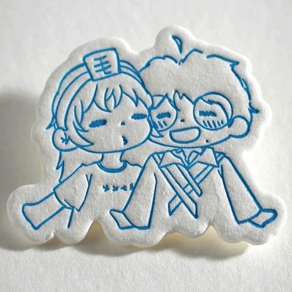 Quality Cotton Paper Badges And Pins With Custom Die-Cut Shape And Print for sale