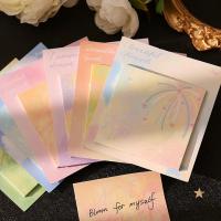 China Aesthetic Gradient Fireworks Sticky Notes Pad With Illustrated Backing Card for sale