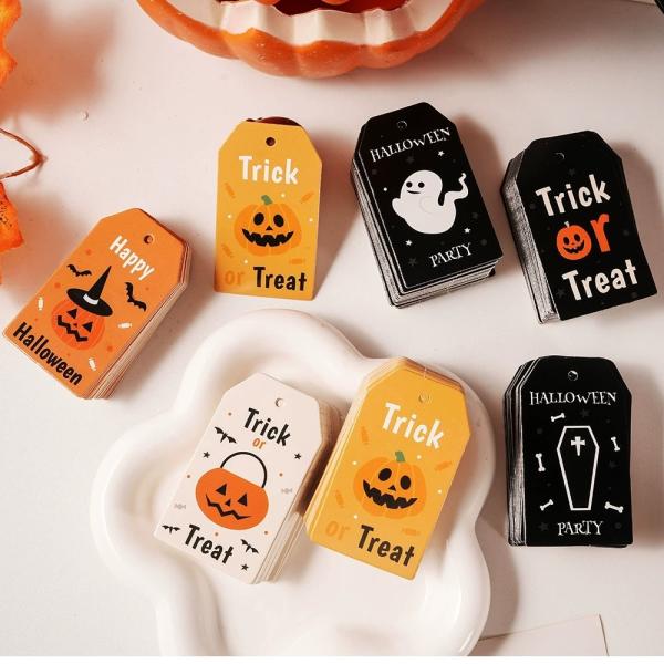 Quality Halloween Paper Hang Tags With Festive Pumpkin And Ghost Prints For Retail for sale