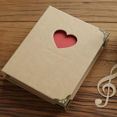 China Kraft Paper Loose Leaf Binder Notebook With Heart Hollow Window For DIY Scrapbooking for sale