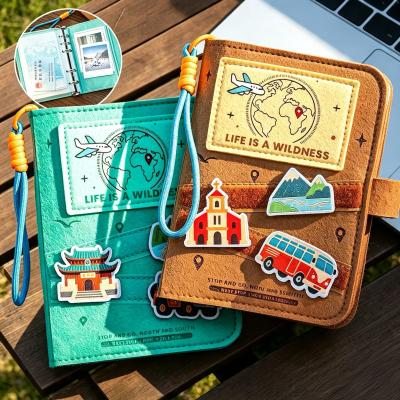 China Felt Travel Journal With Embroidery Patches And Ring Binder For Souvenirs for sale