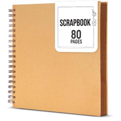 China Scrapbook Photo Album With Spiral Binding And Kraft Paper For DIY Memory for sale
