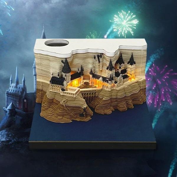 Quality Tear-Away 3D Paper Carving Art Calendar With LED Lights For Desk Decor for sale