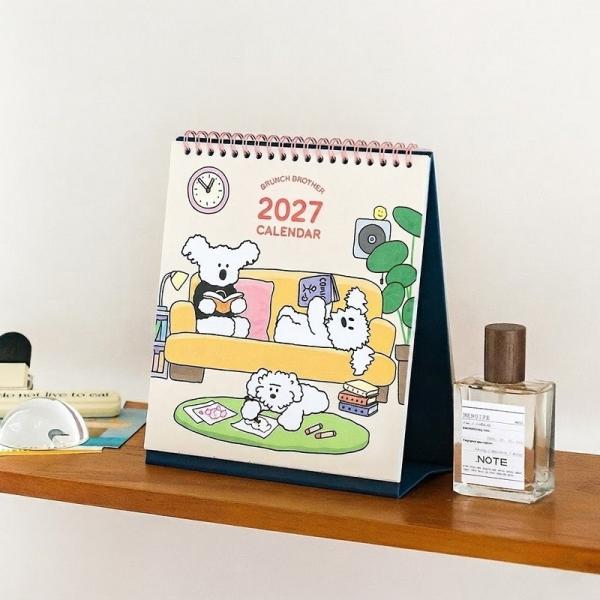 Quality Cartoon Animal Illustrated Desktop Stand-Up Calendar With Wire-O Binding for sale